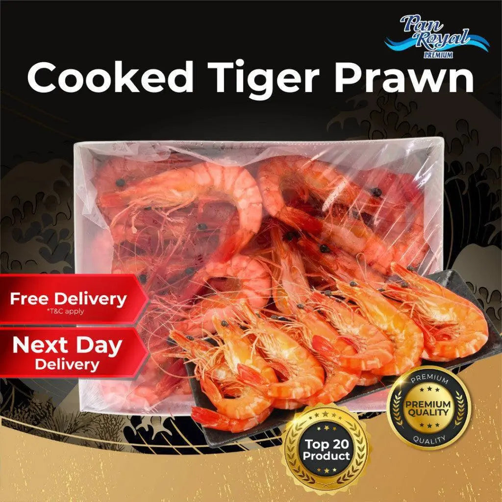 [PAN ROYAL] Frozen Cooked Tiger Prawn (1kg +/-) – Pan Ocean Singapore ...