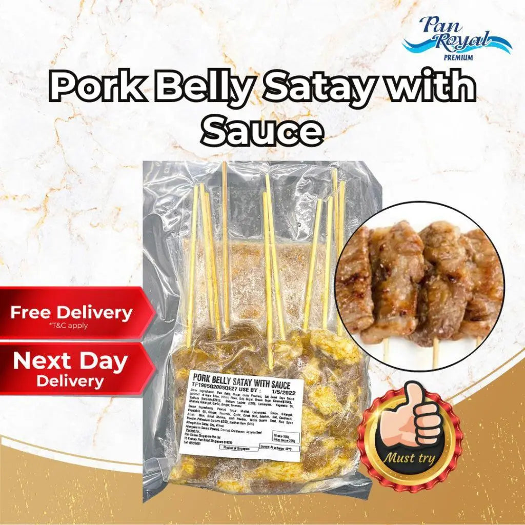 [PAN ROYAL] Frozen Pork Belly Satay Stick with Sauce 10 pcs – Pan Ocean ...